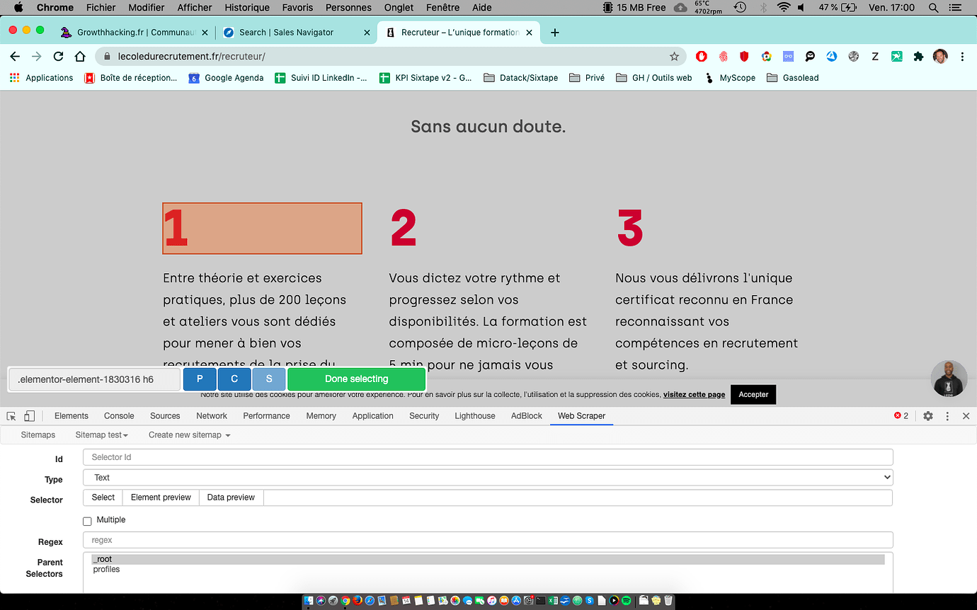 Webscraper io - garetfree